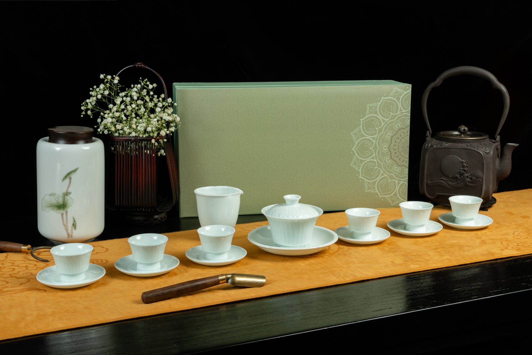 Moon Breeze Full Ceremonial Tea Set 宋瓷影青靜默汝月清風大套裝